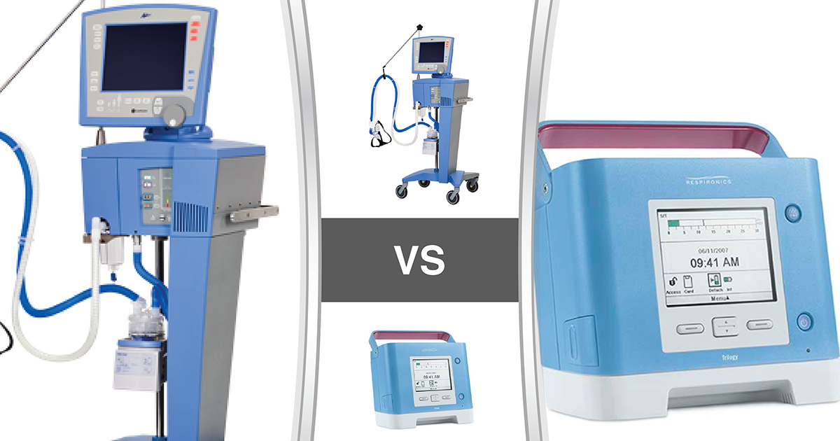 Vyaire CareFusion Avea vs Philips Respironics Trilogy 100